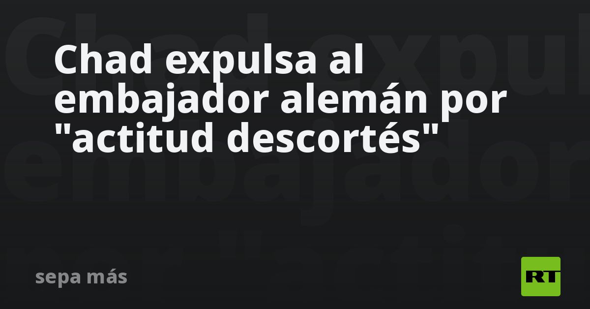 Chad expulsa al embajador alemán por "actitud descortés" - RT