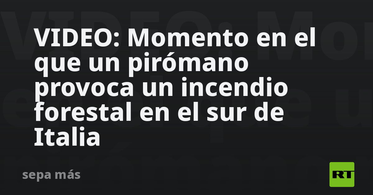 VIDEO: Momento en el que un pirómano provoca un incendio forestal en el ...