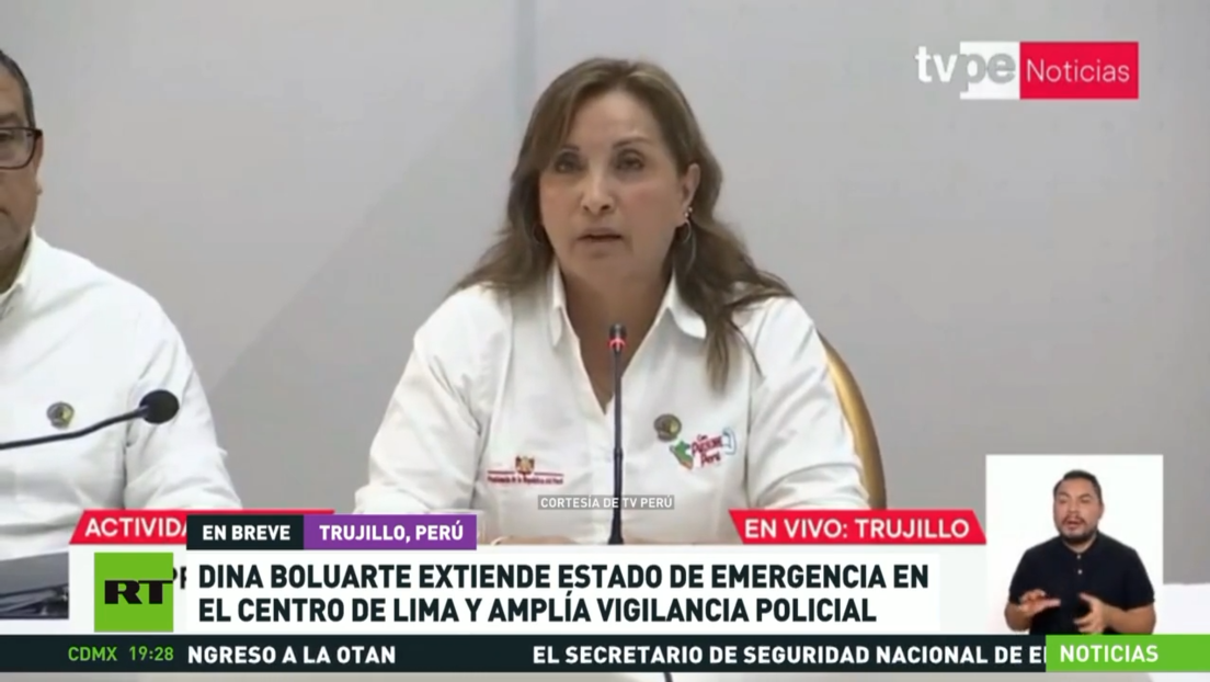 Dina Boluarte extiende el estado de emergencia en el centro de Lima y ...