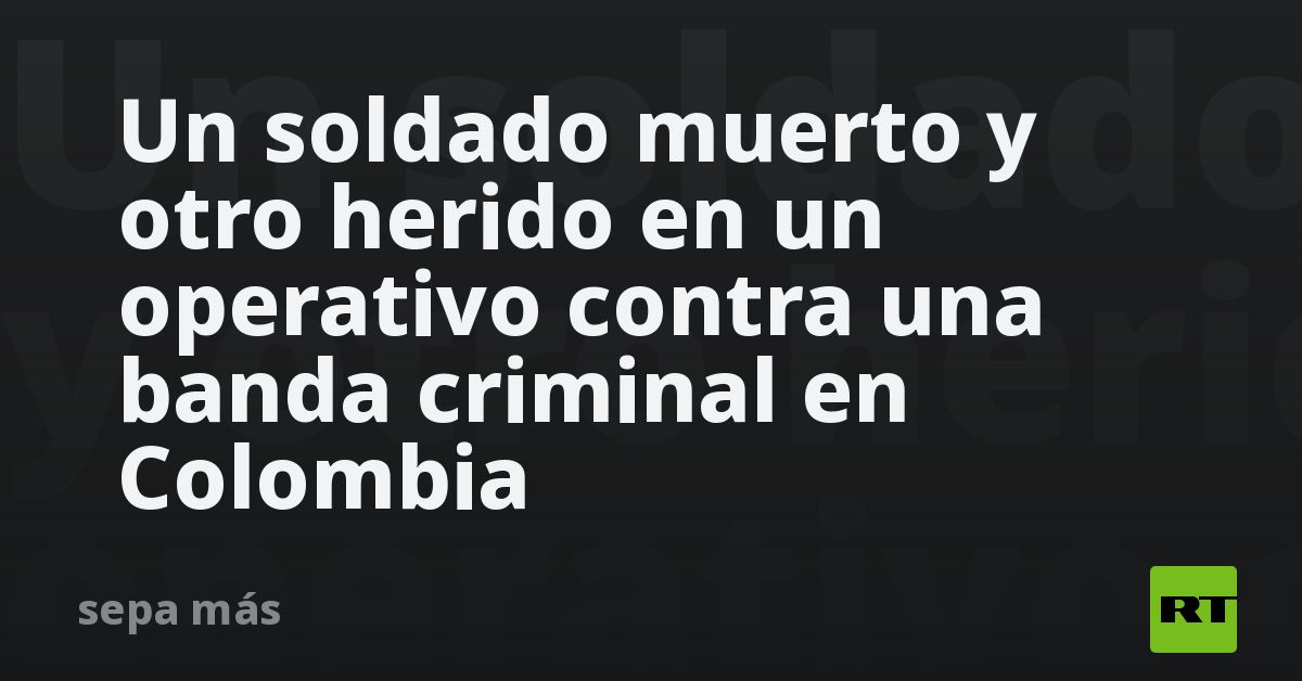 Un soldado muerto y otro herido en un operativo contra una banda ...