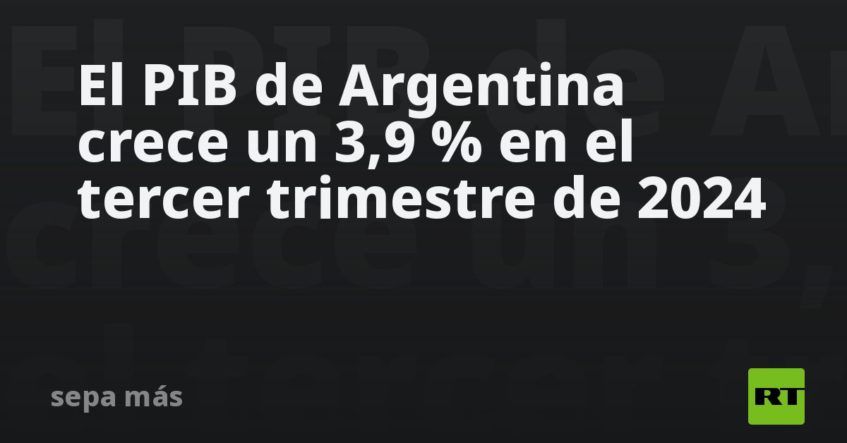 El Pib De Argentina Crece Un 3 9 En El Tercer Trimestre De 2024 Rt