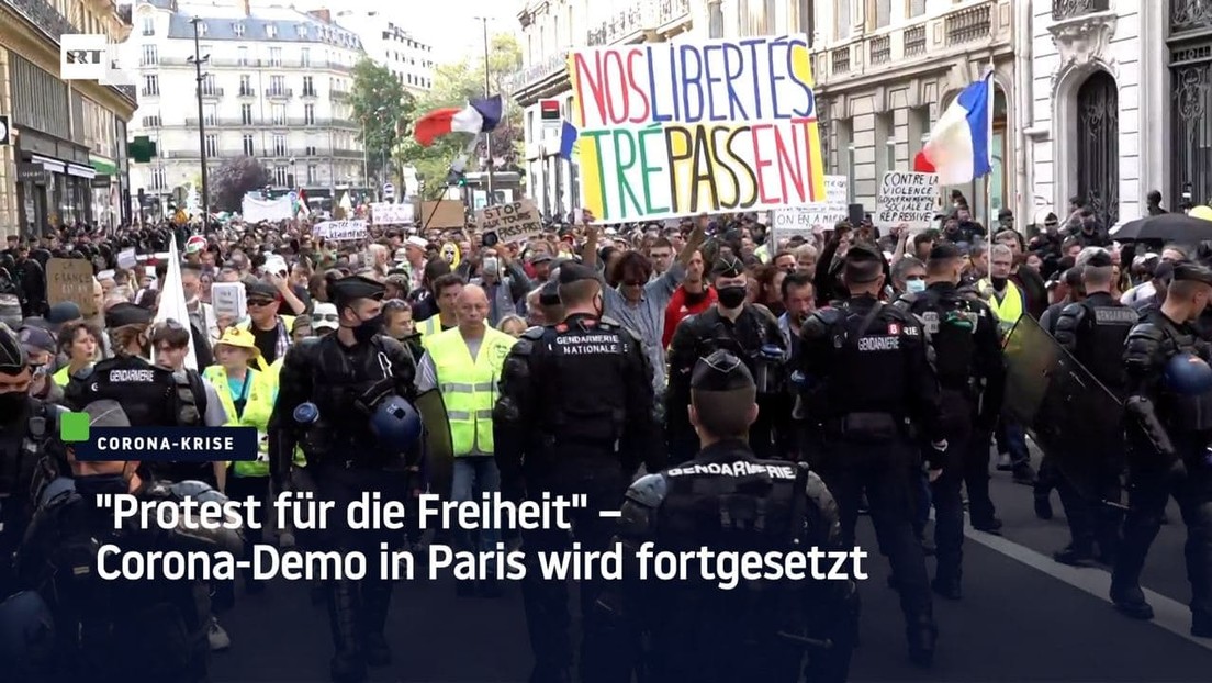 "Protest für die Freiheit" – Corona-Demo in Paris wird fortgesetzt — RT DE