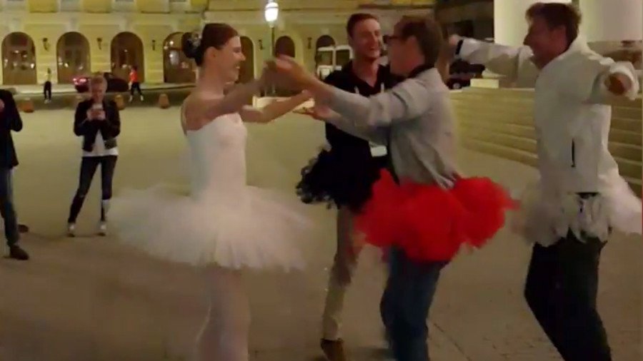 En pointe football: Ballerina gives master class to fans outside ...