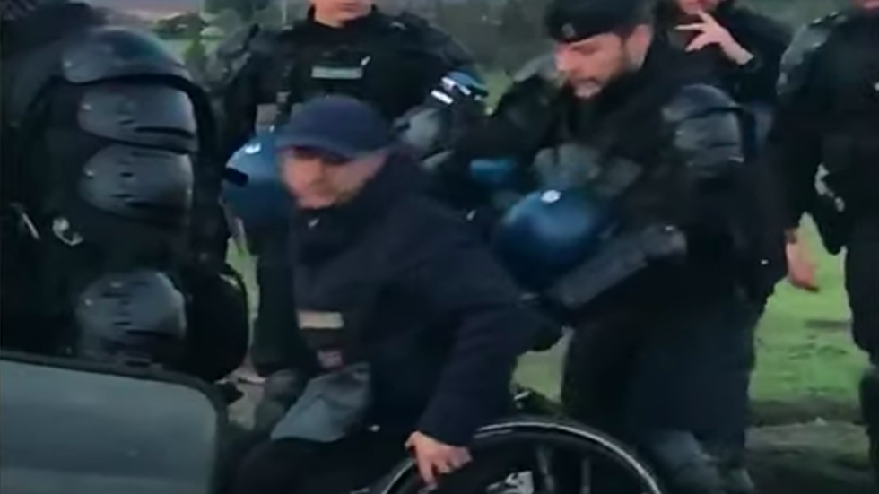 Yellow Vest protester tipped out of wheelchair onto ground by police ...