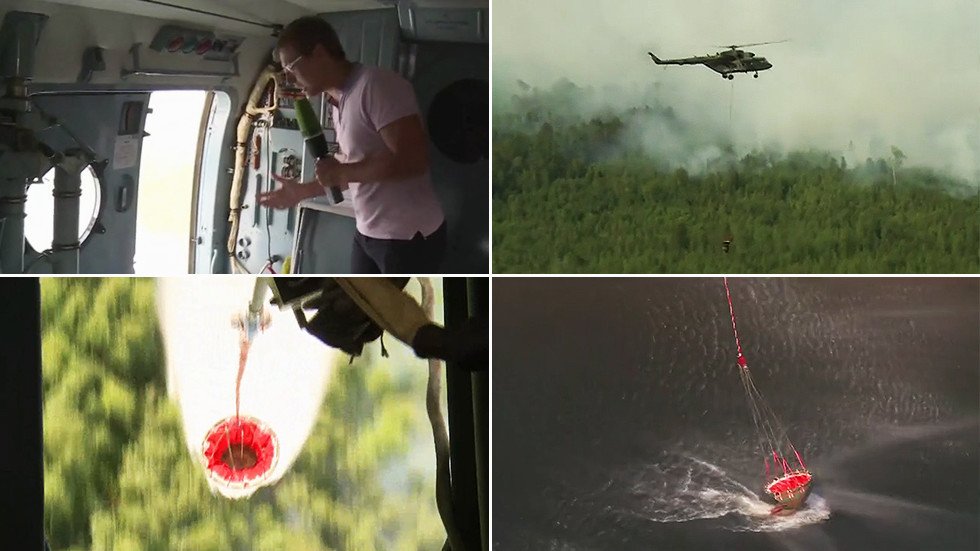This is how water bombing of Siberian wildfires looks up close and ...