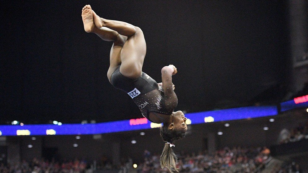‘Is it humanly possible?’ US gymnast Simone Biles hits insane triple ...
