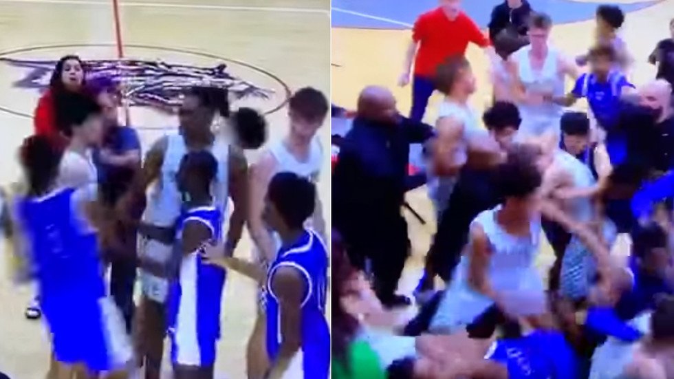 Post-match handshake turns into INSANE mass brawl at high school ...