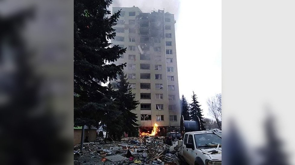 Massive gas EXPLOSION rips through apartment building in Slovakia ...