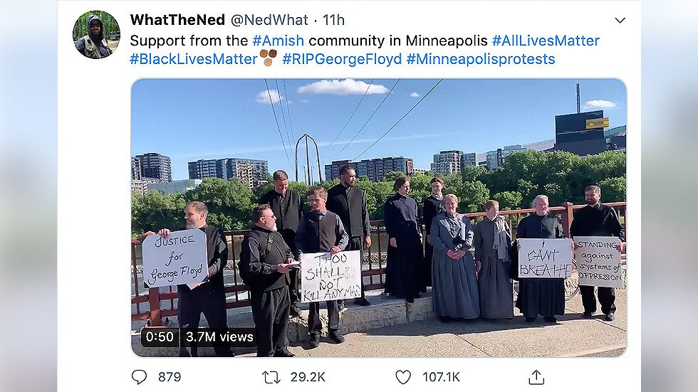 WATCH traditionalist AMISH people protest in Minneapolis... peacefully ...