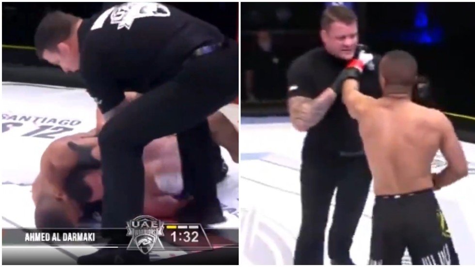 WATCH: MMA fighter disqualified after SHOVING referee repeatedly and ...