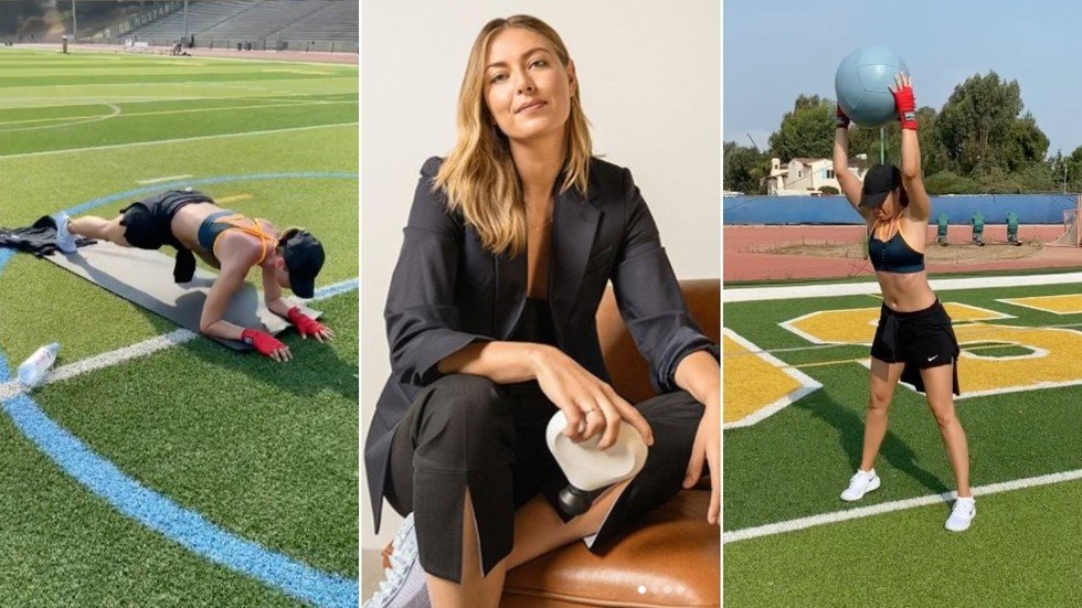 'Fit and lit': Maria Sharapova works up a sweat with sun-kissed Justin ...