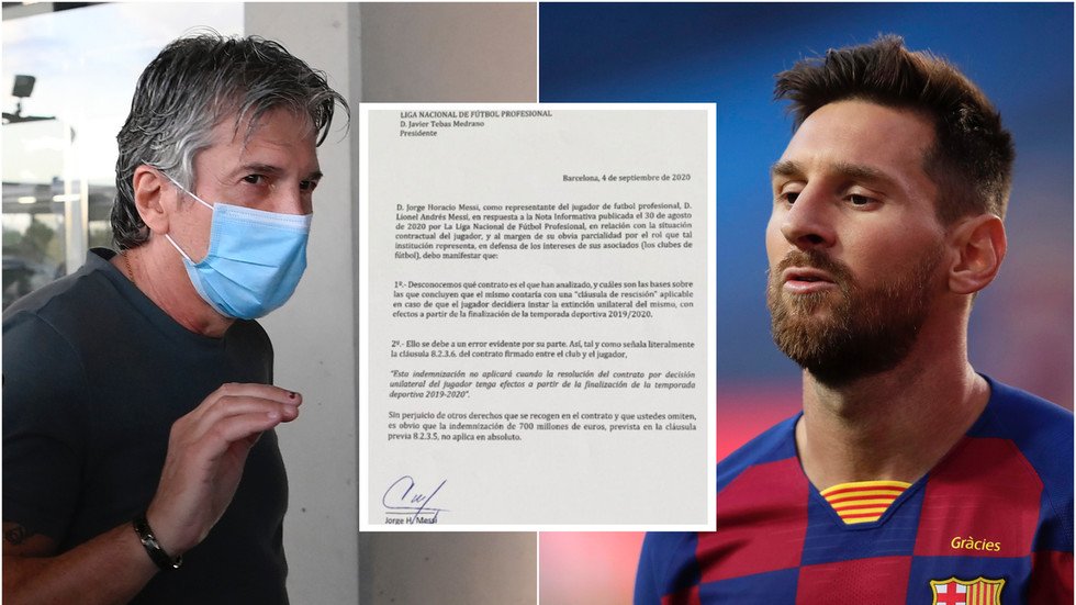 'Error on your part': Messi's dad writes letter disputing Barcelona's € ...