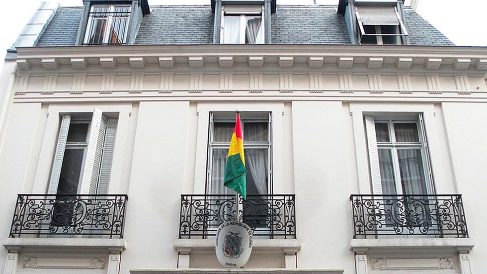 WATCH: Riot police clash with protesters outside Guinean embassy in ...