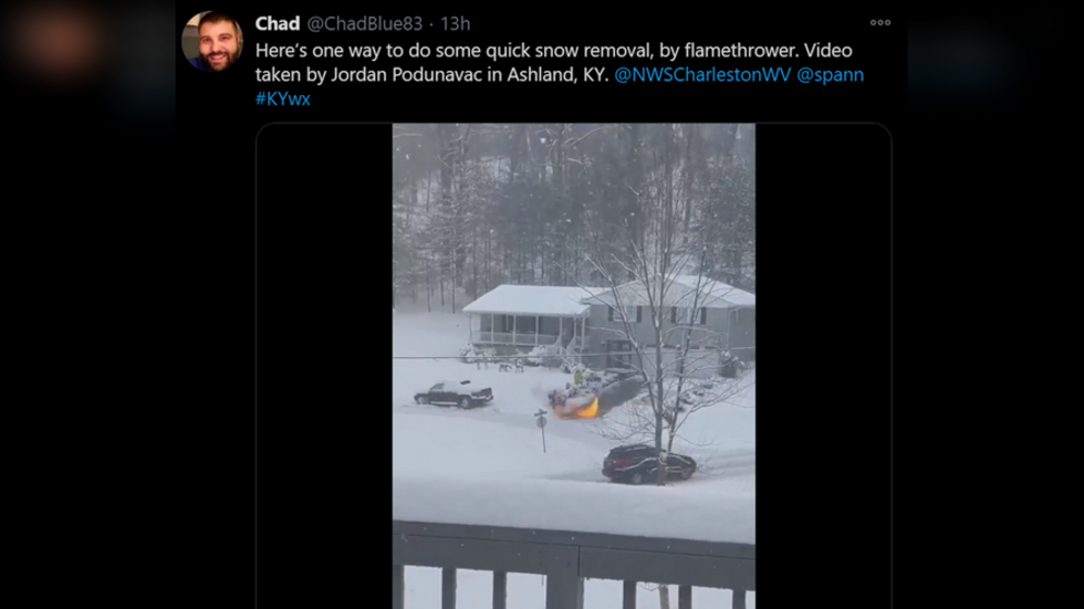 Kentucky Fried Snow? KY resident uses FLAMETHROWER to clear driveway ...