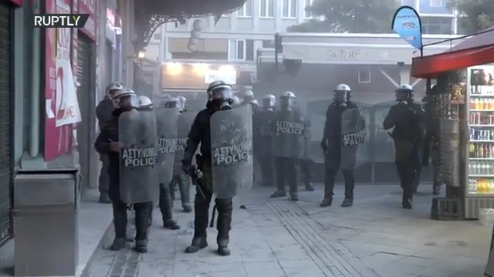 WATCH Greek police fire tear gas into metro station amid protests in ...