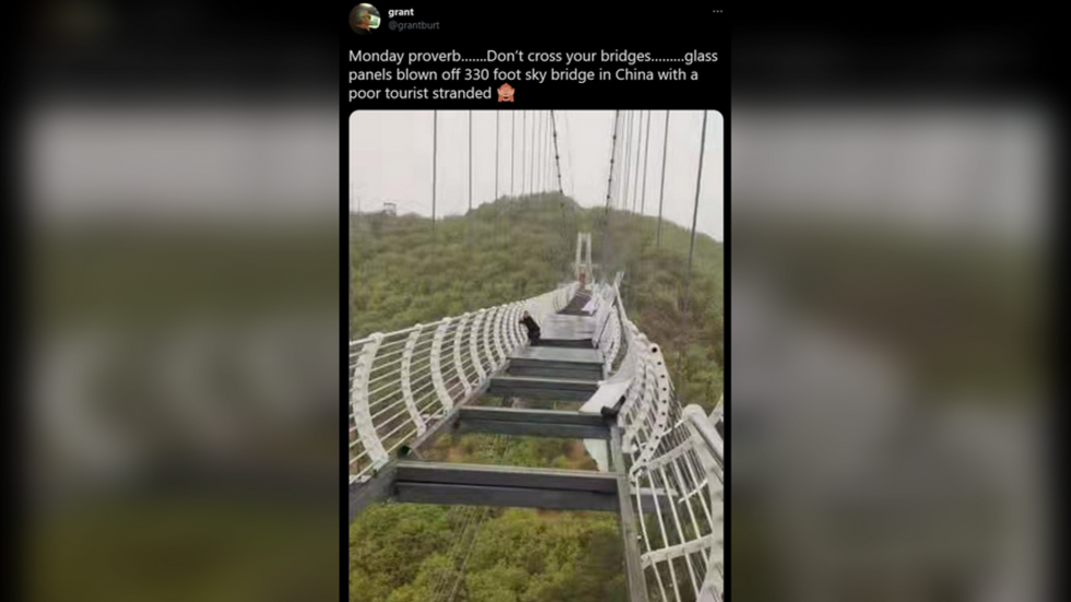 Tourist rescued after being trapped on glass bridge that SHATTERED in ...