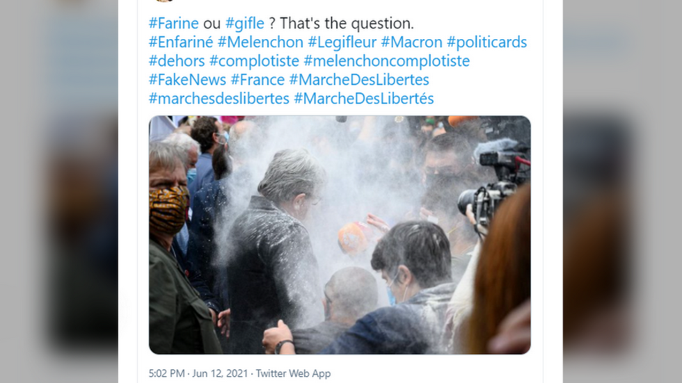 French far-left leader has flour thrown in his face during rally ...