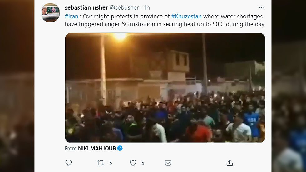 People take to Iran’s streets to protest water shortage amid country’s ...