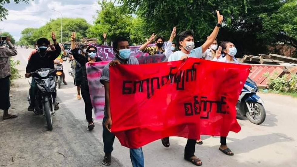 Pro-democracy activists stage protests across Myanmar to mark Martyrs ...