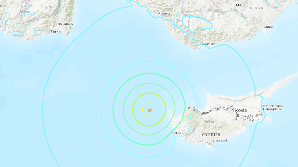 6.6-magnitude quake rocks Mediterranean near Cyprus — RT World News
