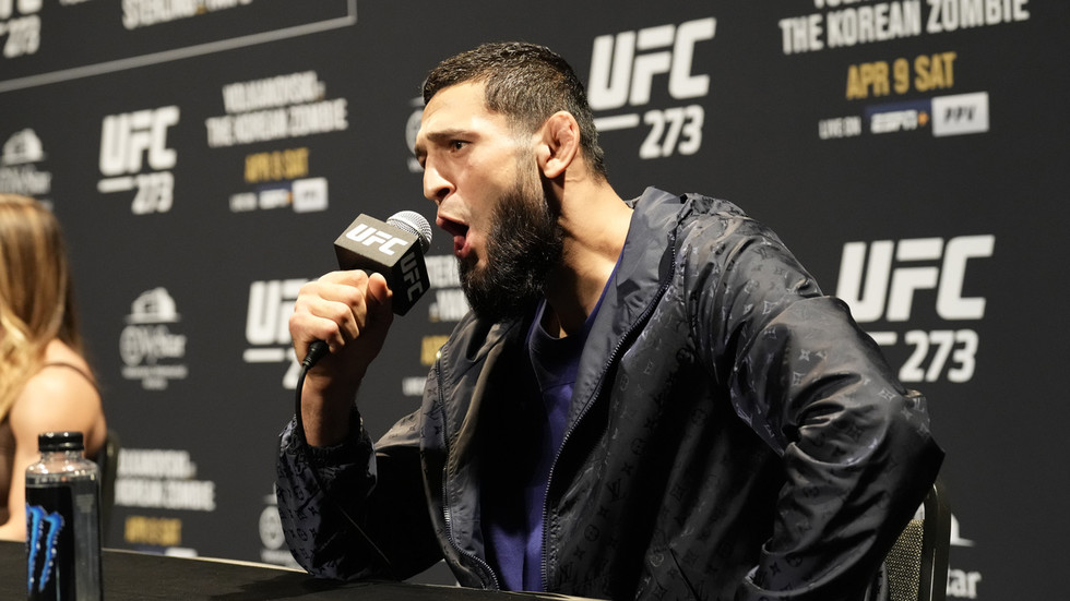 Chechen UFC sensation Chimaev hammers table in fiery rant at Brazilian ...