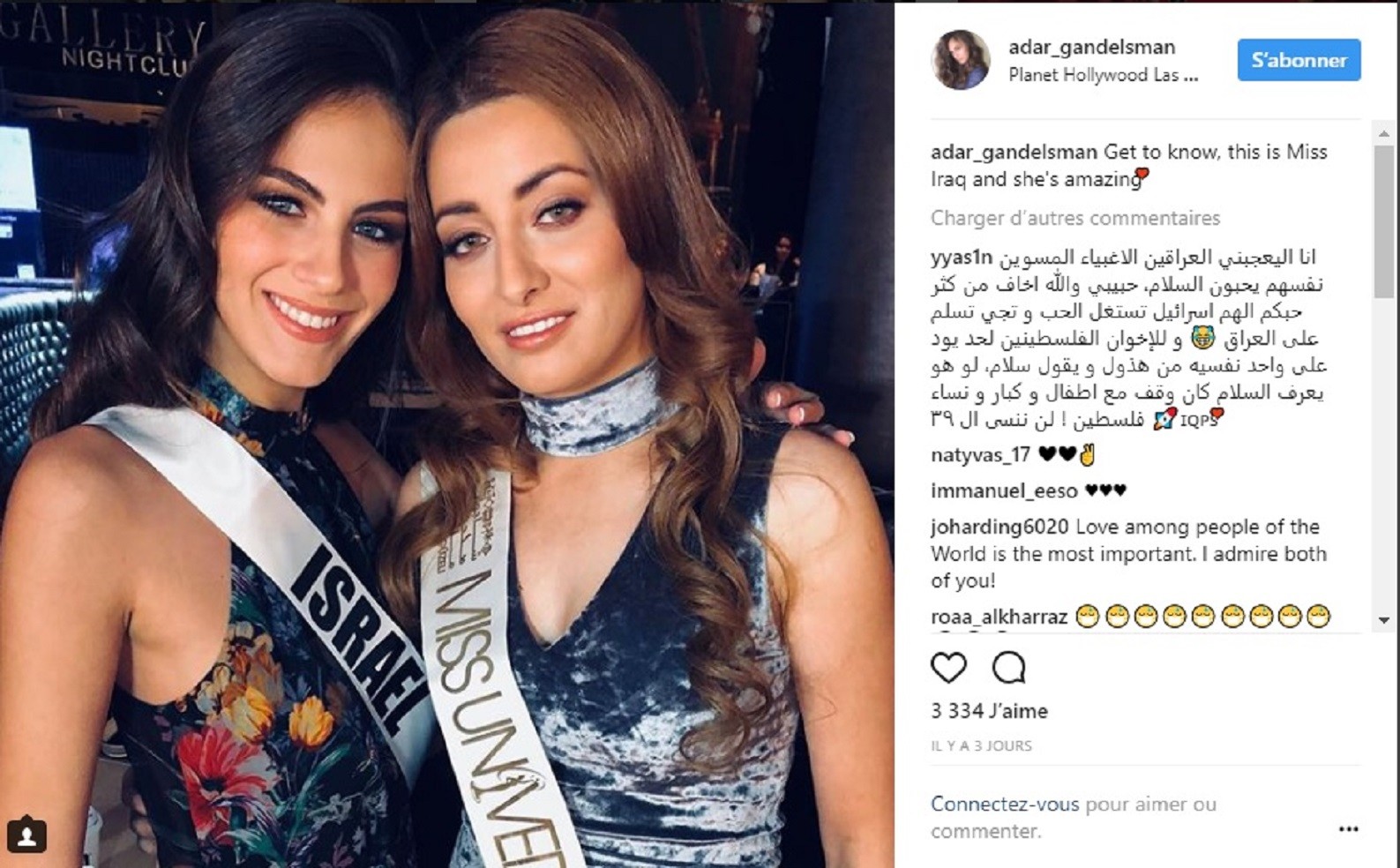 Miss Irak et Miss Israël font un selfie pour célébrer la paix — RT en ...
