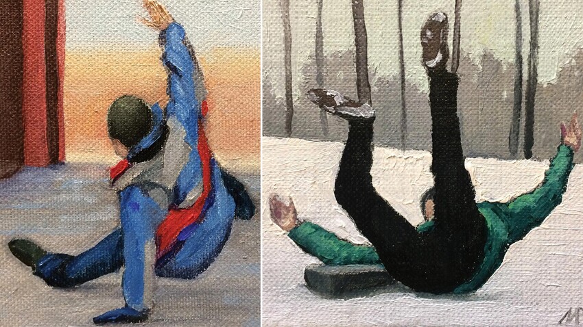 This Russian artist draws people slipping on ice. What for? (PICS ...