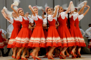 Dancers of the Folk Dance Company perform the Russian dance "Summer ...